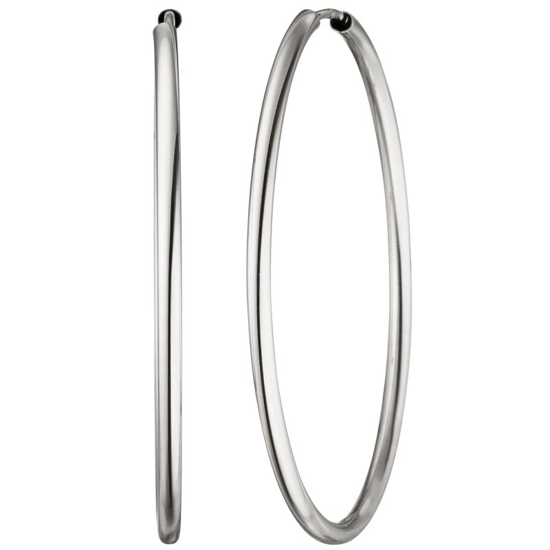 JOBO Creolen 585 Gold Weißgold Ohrringe Weißgoldohrringe